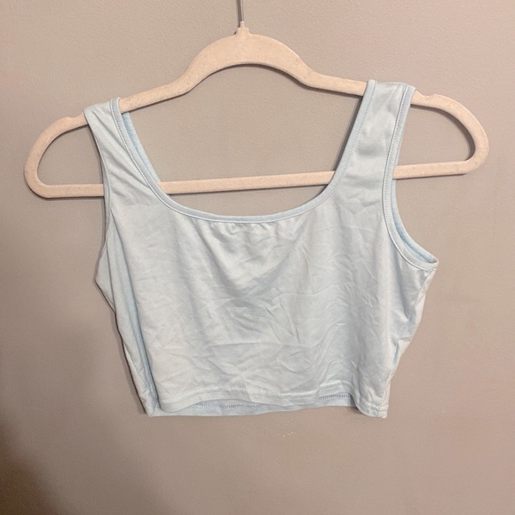 SHEIN | Tops | Light Blue Cropped Tank Top | Poshmark